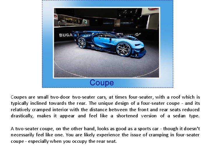 Types of cars M Adimurthy Since the invention