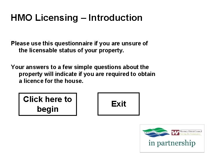 HMO Licensing Introduction Please use this questionnaire if