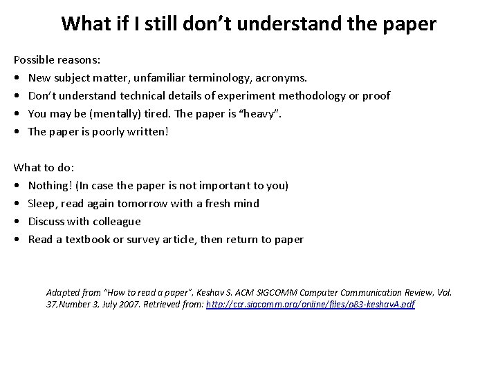 How to Read a Research Paper 3 stage