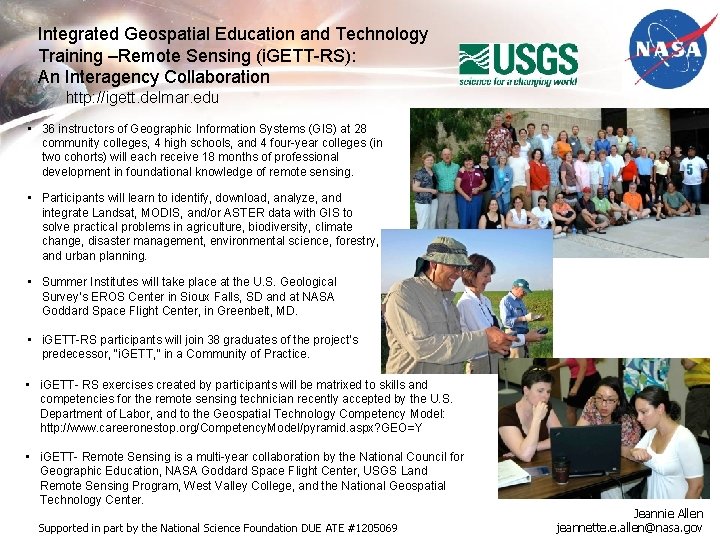 Integrated Geospatial Education and Technology Training Remote Sensing