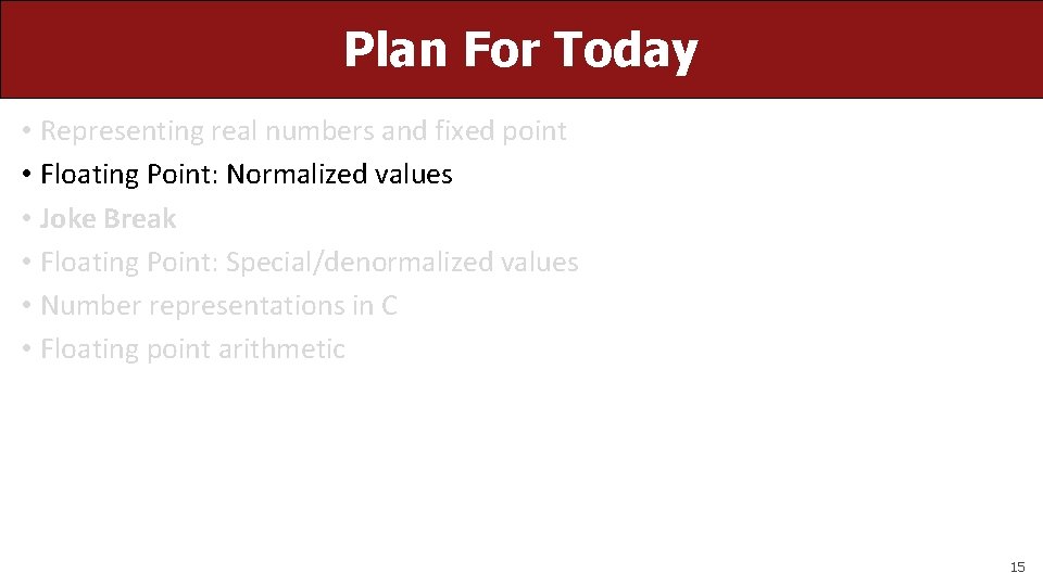 CS 107 Lecture 17 Floating Point reading BO