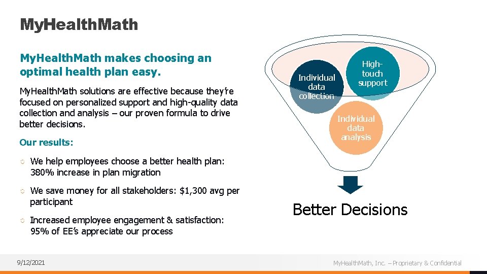 My Health Math makes choosing an optimal health