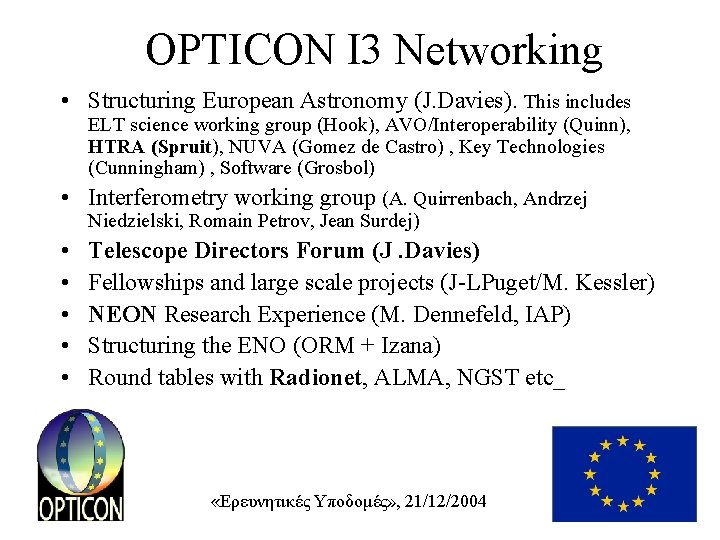 What is OPTICON In FP 5 2000 2004