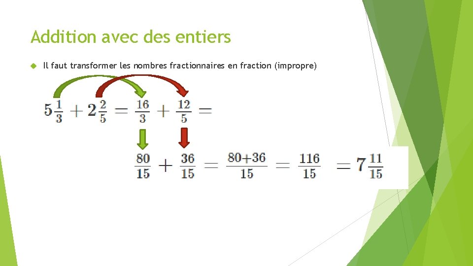 Fractions NO 2 5 Addition et soustraction de