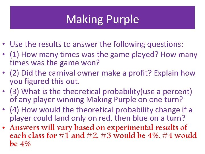 Creating a Number Line for Probability A 0