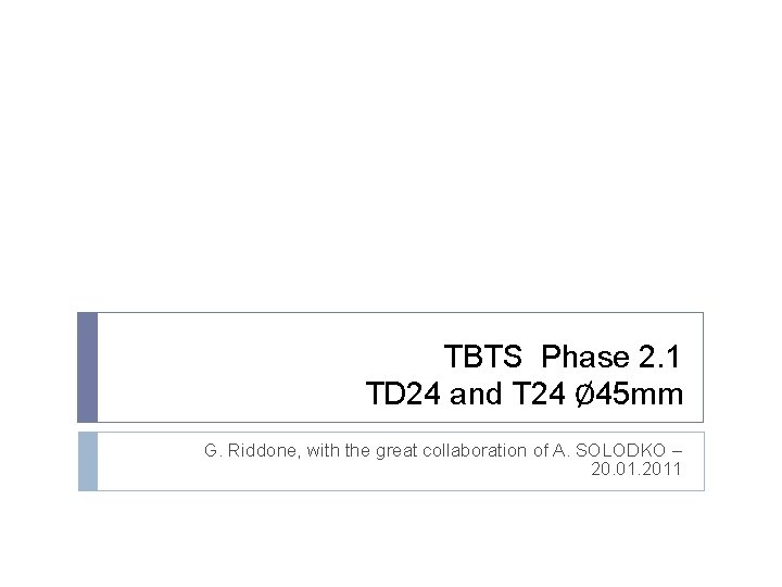 TBTS Phase 2 1 TD 24 and T