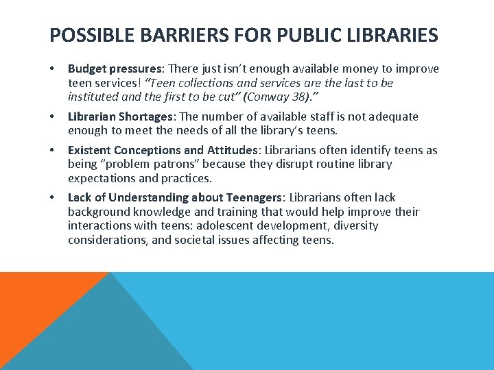 TEENS AND THE PUBLIC LIBRARY MEGAN PROCTOR INLS