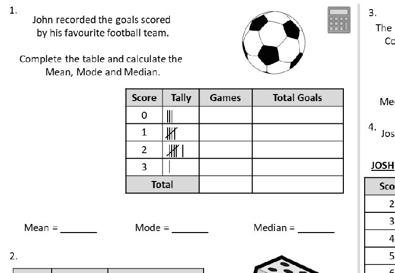 Frequency Tables Averages Worksheet A The worksheet is