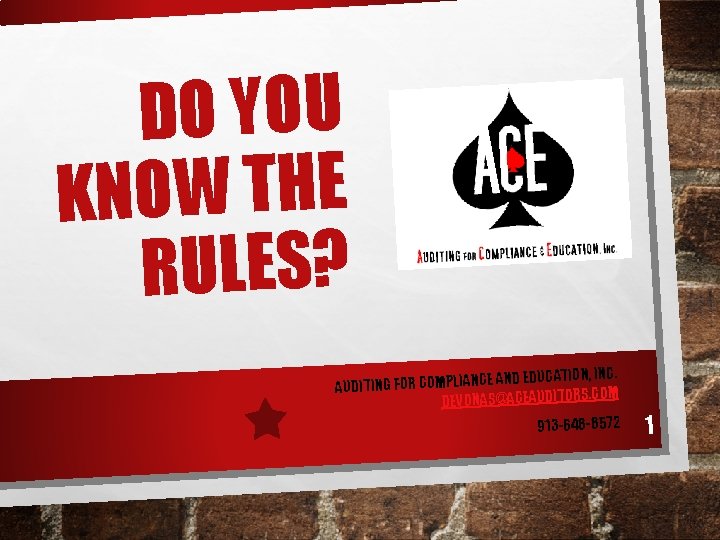 DO YOU KNOW THE RULES E AND EDUCATION