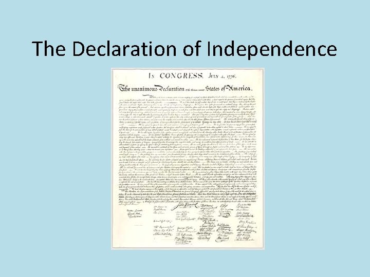 The Declaration of Independence Important Words to Know