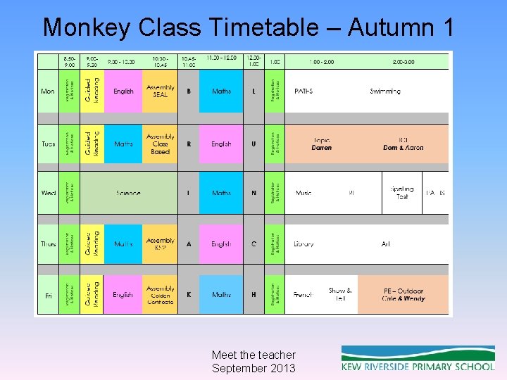 Welcome to Monkey Class Meet the Teacher Year