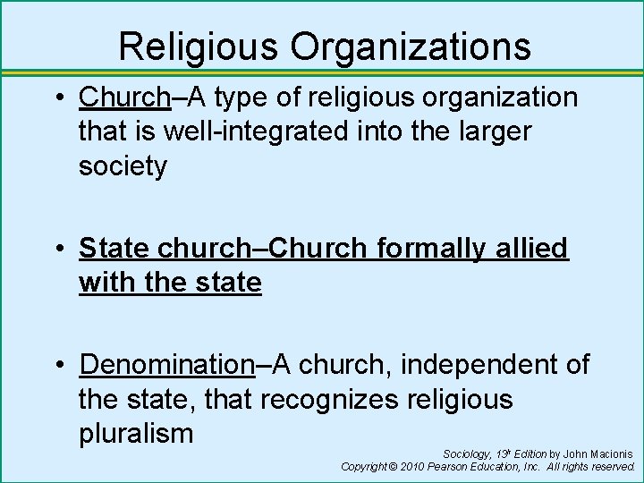 Religion Sociology 13 h Edition by John Macionis