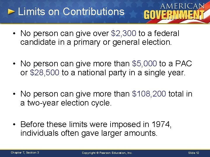 Chapter 7 The Electoral Process Section 3 Objectives