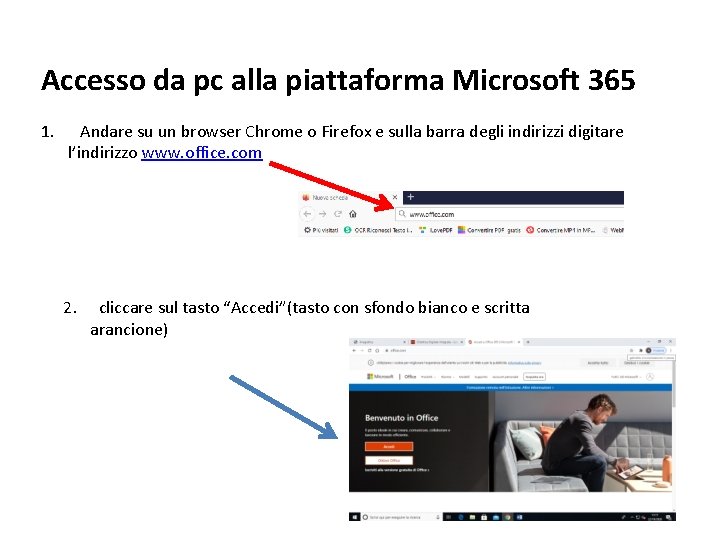 Accesso da pc alla piattaforma Microsoft 365 1