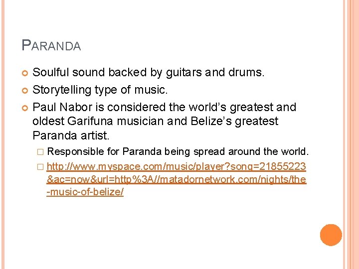 MUSIC AND DANCE OF BELIZE By Erika Lawrence