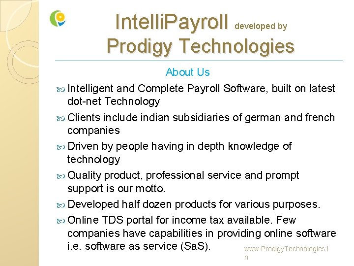 Intelli Payroll developed by Prodigy Technologies About Us