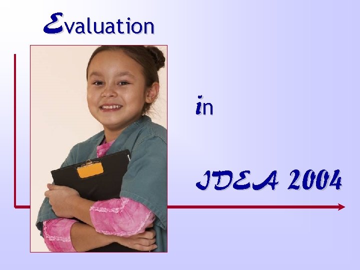 Evaluation in IDEA 2004 This module looks at