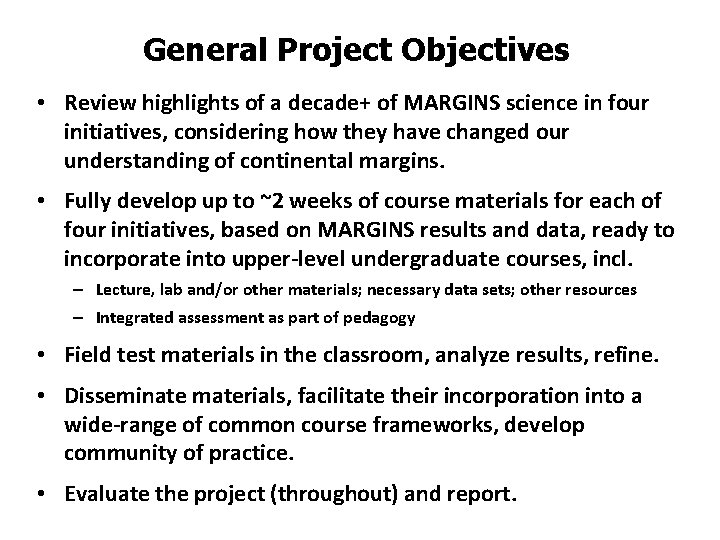 DUE TUES OCE EAR Bringing NSF MARGINS Continental