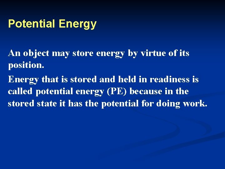 Physics Chapter 11 Energy Energy Conservation Objectives 11