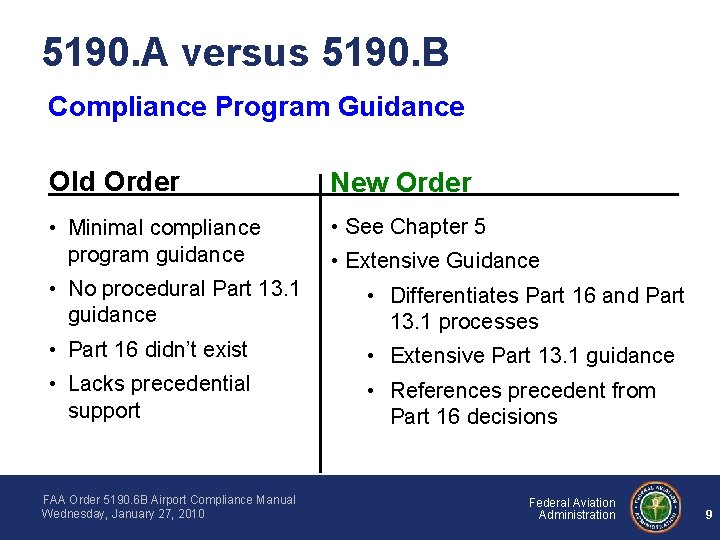 Airport Compliance FAA Order 5190 6 B Airport
