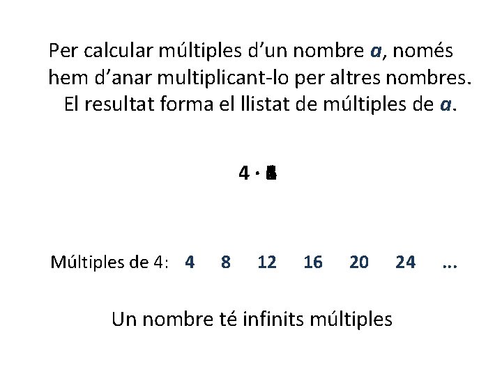 Tema 2 DIVISIBILITAT Mltiples Diem que un nombre