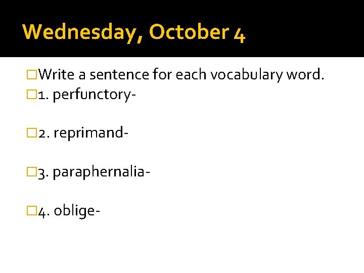 Bellwork 3 The Chaser and The Lottery vocabulary