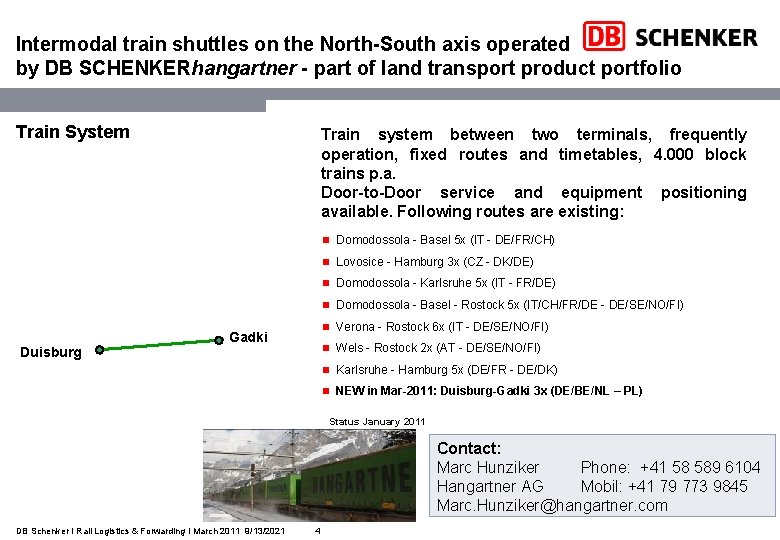 Rail Logistics and Forwarding Dedicated Train Systems DB