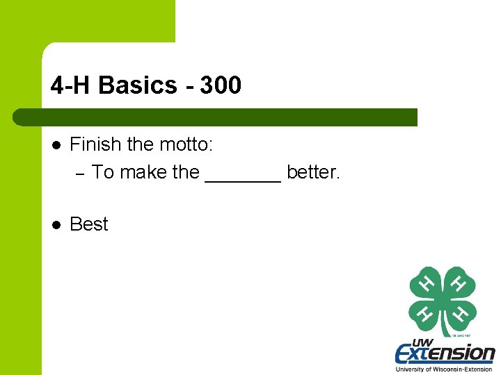 4 H Jeopardy By Alexis Luedtke Leipsic 4
