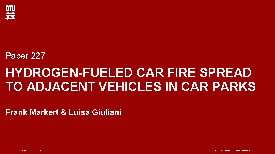 Paper 227 HYDROGENFUELED CAR FIRE SPREAD TO ADJACENT