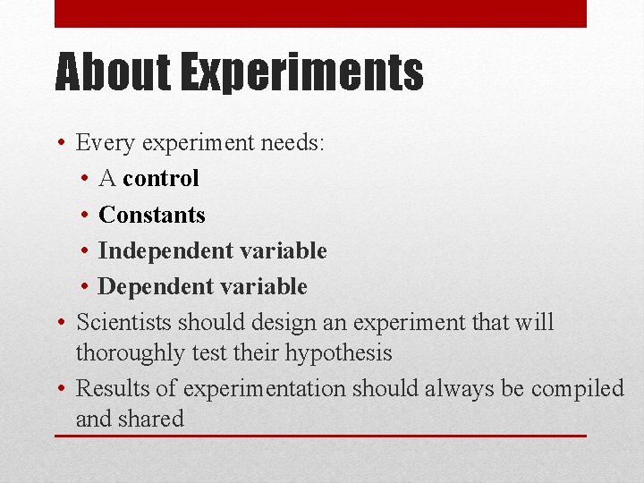 Scientific Research Scientific Method Make an observation Ask