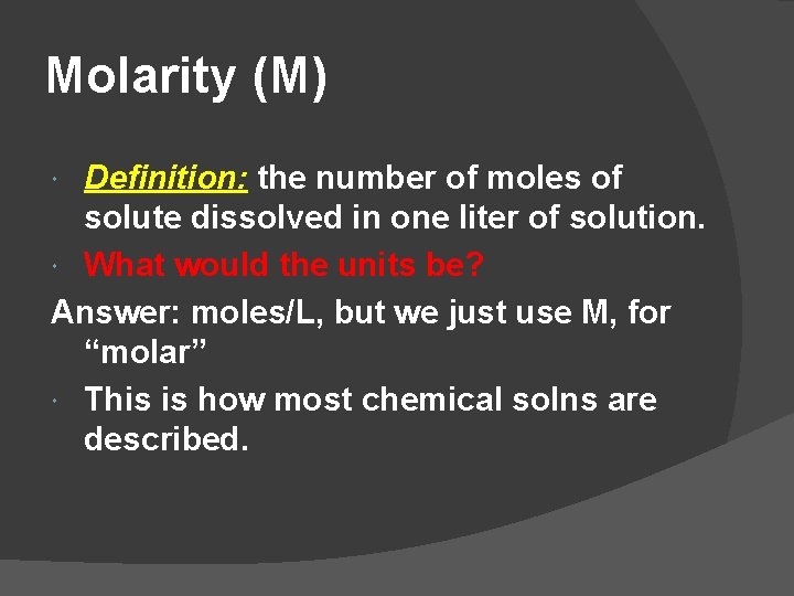 Solution Concentration Section 15 2 Objectives Review You