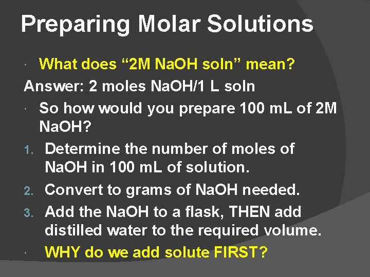 Solution Concentration Section 15 2 Objectives Review You