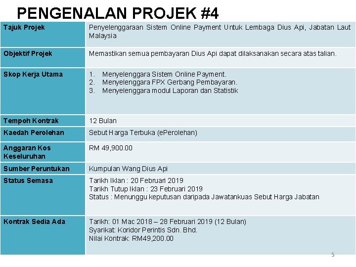 PERMOHONAN JPICT JLM BIL 012019 PENYELENGGARAAN DAN PERKHIDMATAN