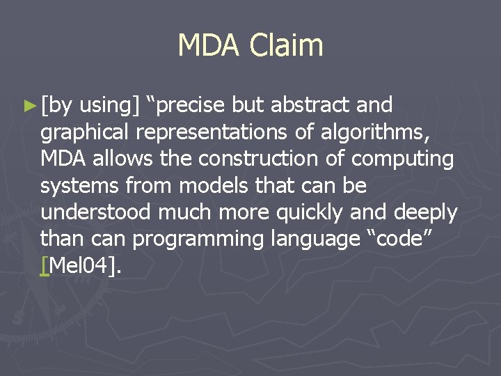 ModelDriven Architecture And The Secure Systems Methodology Masters