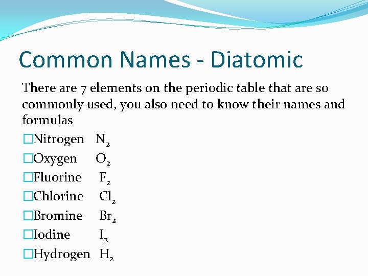 Chemical Naming and Formulas Nomenclature IUPAC International Union