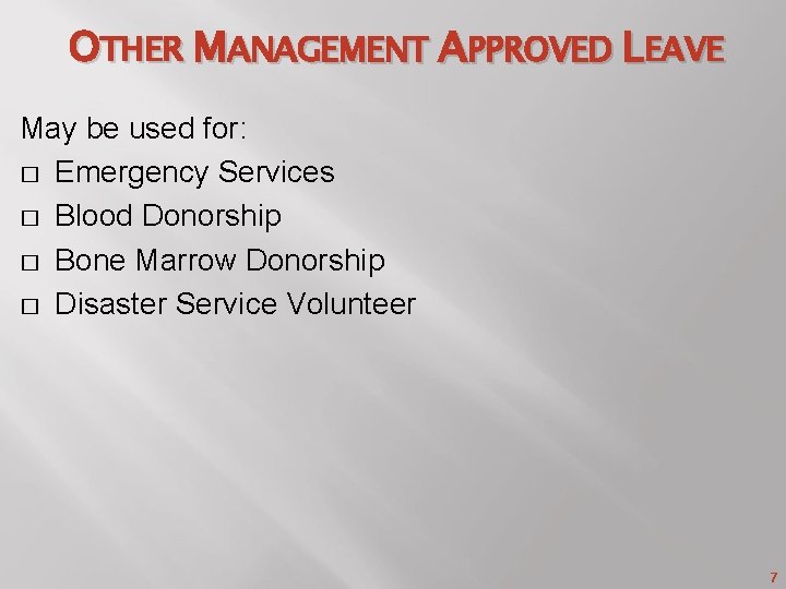 VACATION LEAVE Based on years of Service Is