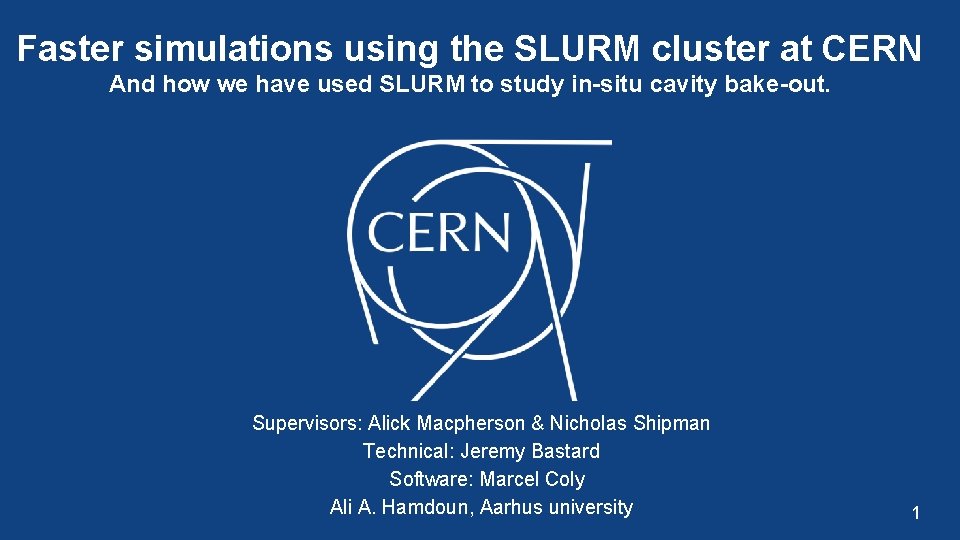 Faster simulations using the SLURM cluster at CERN