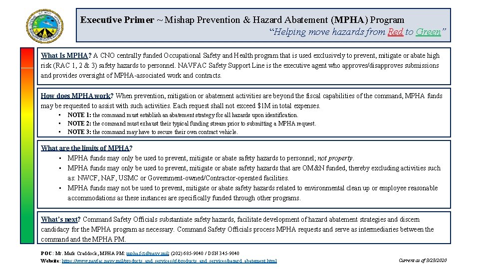 Executive Primer Mishap Prevention Hazard Abatement MPHA Program