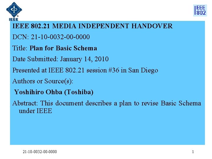 IEEE 802 21 MEDIA INDEPENDENT HANDOVER DCN 21