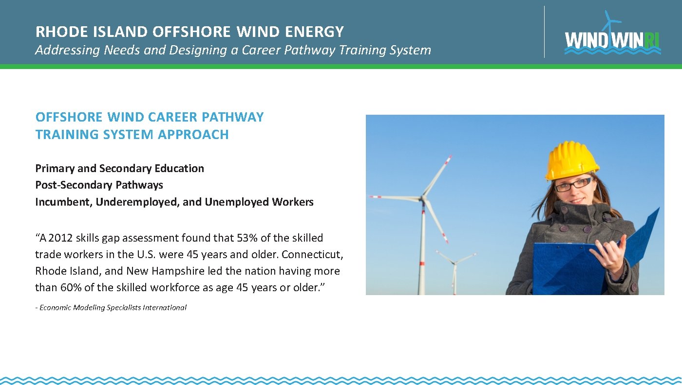 RHODE ISLAND OFFSHORE WIND ENERGY Implementing a Career