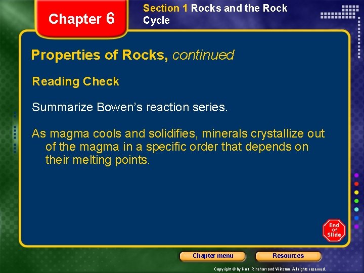 Chapter 6 Section 1 Rocks and the Rock