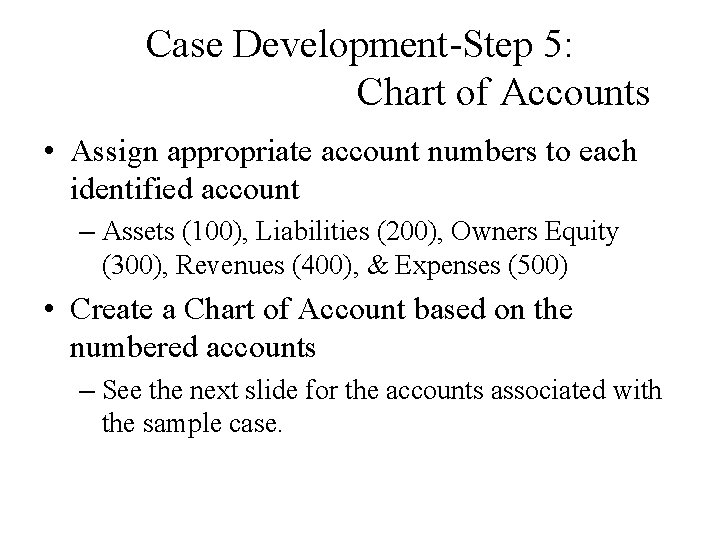 The Accounting Cycle A Mini Case Action Slides