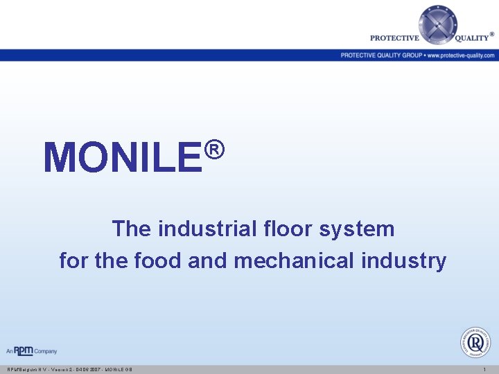 MONILE The industrial floor system for the food