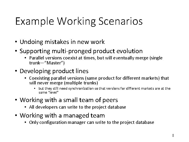 SOFTWARE ENGINEERING 1 Topics Definitions Working Scenarios Revision