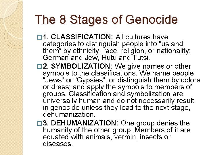 GENOCIDE Global Issues Mr Klapak The term genocide