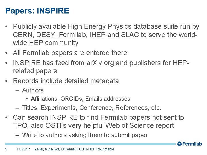 Fermilab STI Sam Zeller Rob Kutschke and Heath