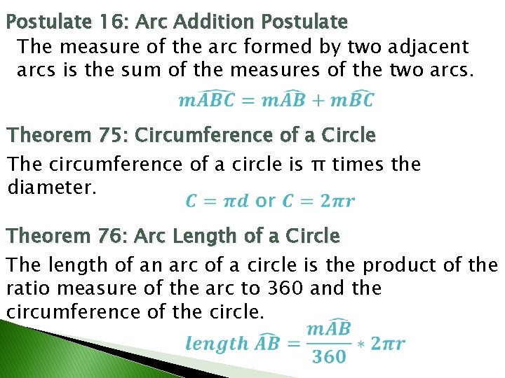 Circles and Arcs Skill 46 Objective HSGC 125