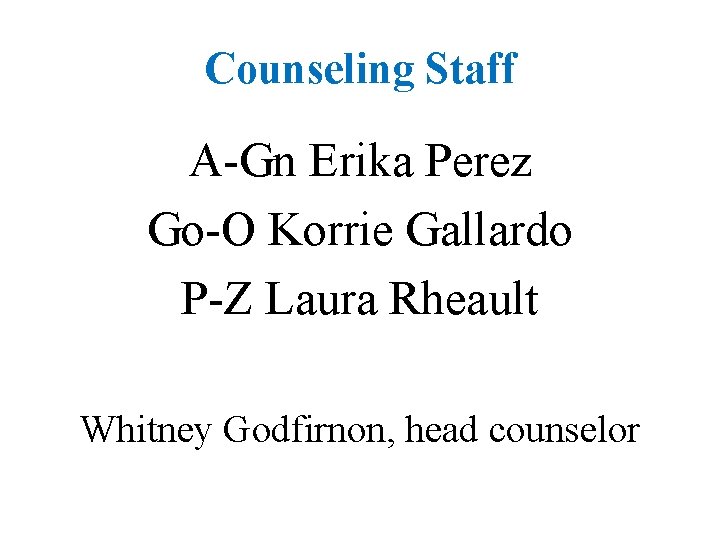 Bullard High School Senior Parent Night Purpose of