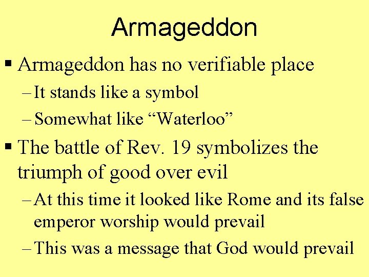 Armageddon The Millennium Revelation 16 16 20 2
