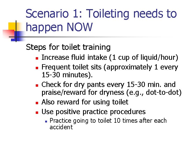 Toileting Sleeping and Eating Three Daily Common Problems